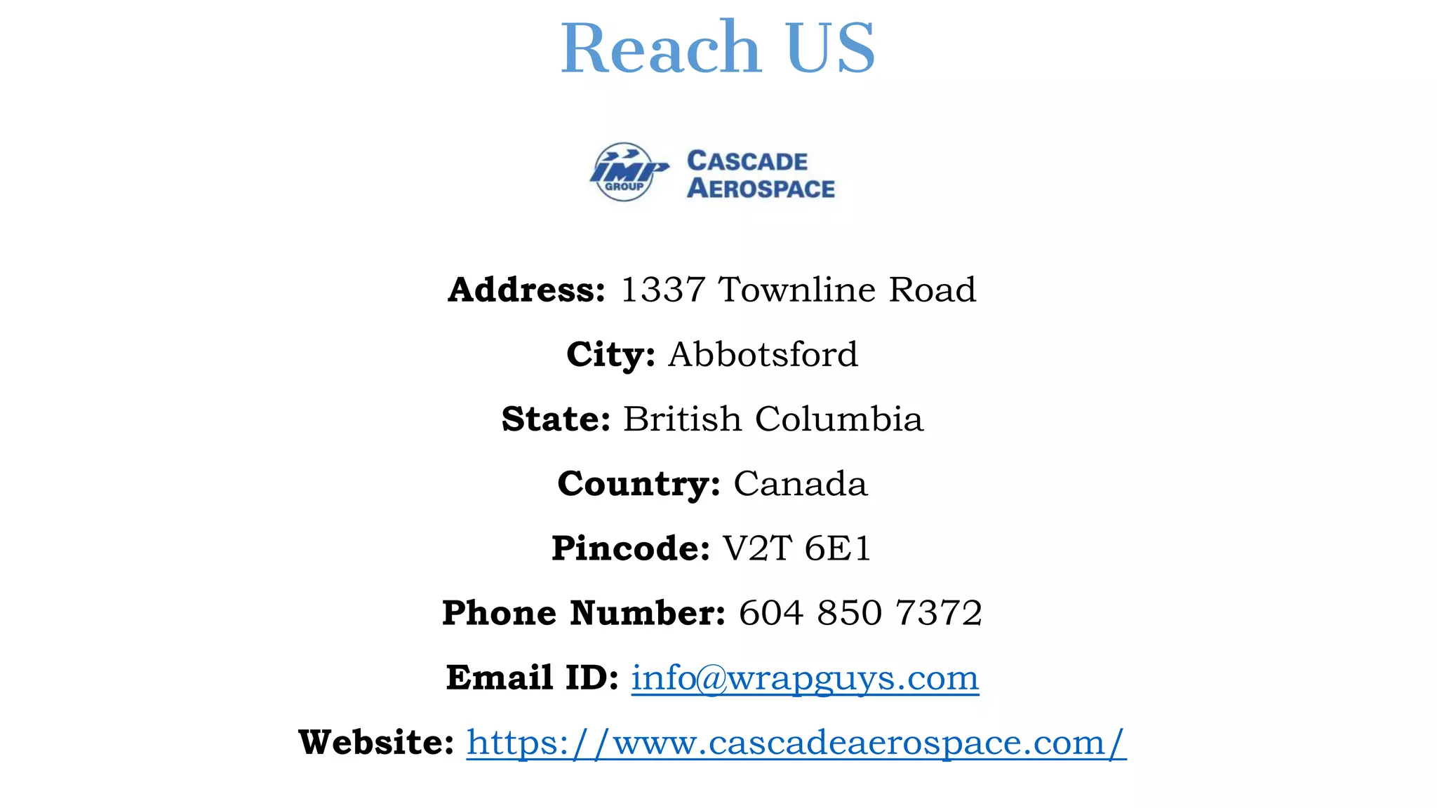 Aerospace Engineering & Aircraft Maintenance - Cascade Aerospace | PPTX