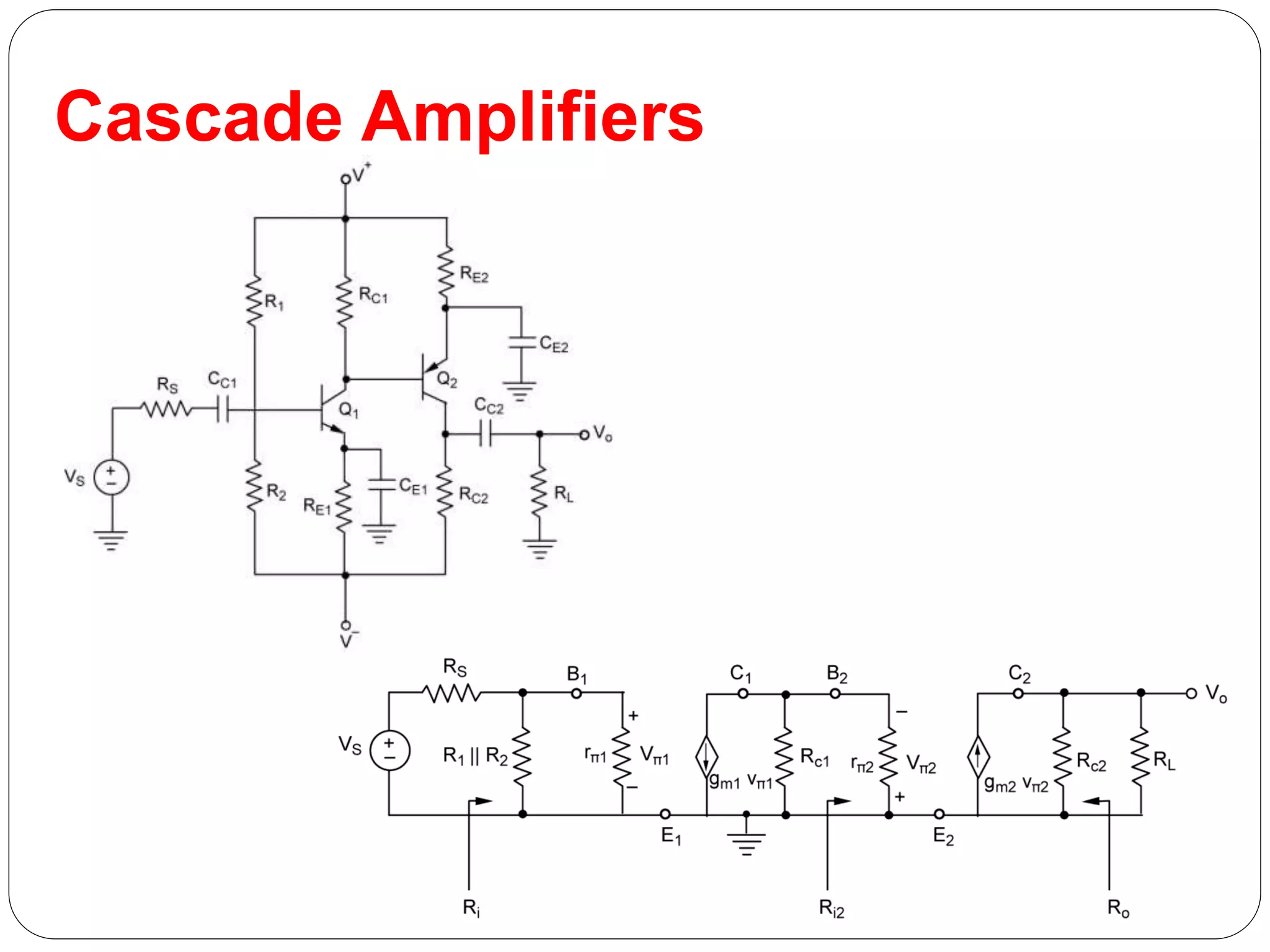 Cascade and cascode amplifiers | PPTX