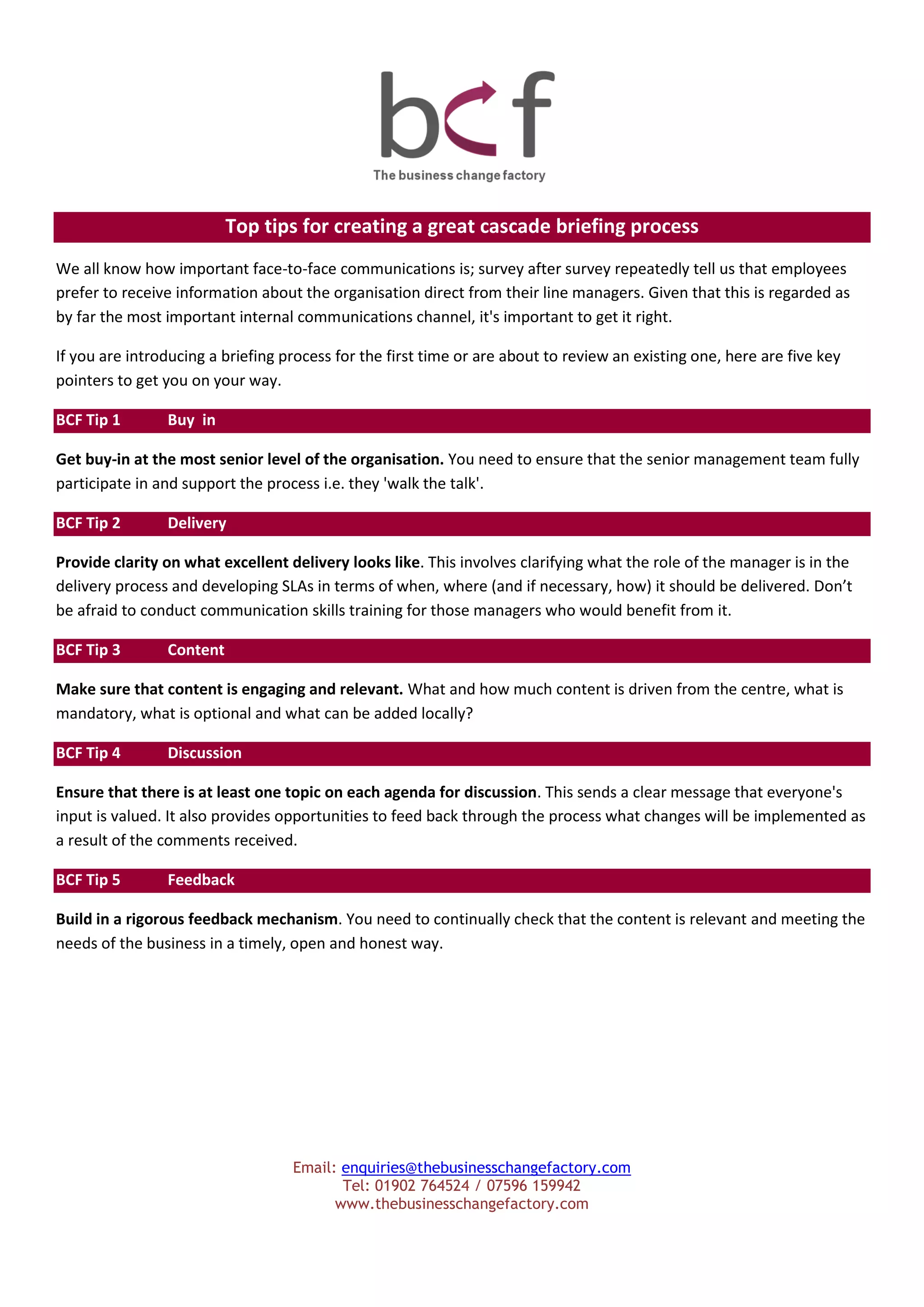 Cascade Briefing | PDF