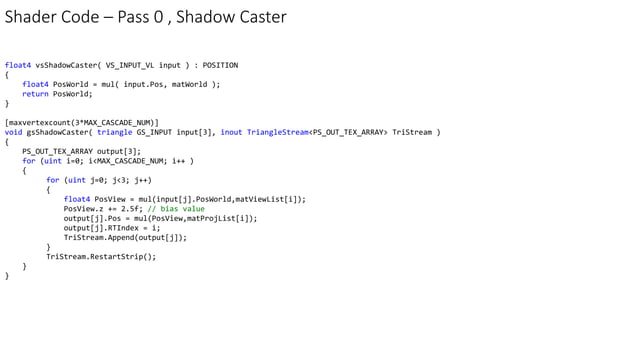 Implements Cascaded Shadow Maps with using Texture Array | PPTX