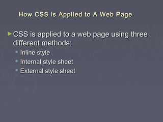 Cascaded styling sheets Intro | PPT