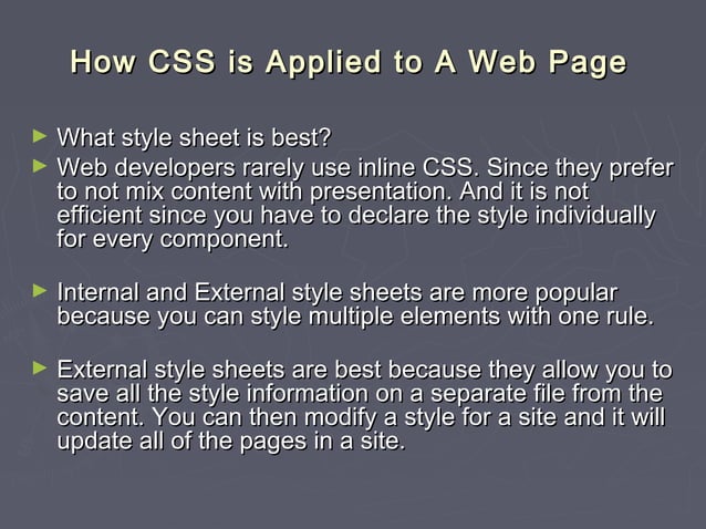 Cascaded styling sheets Intro | PPT