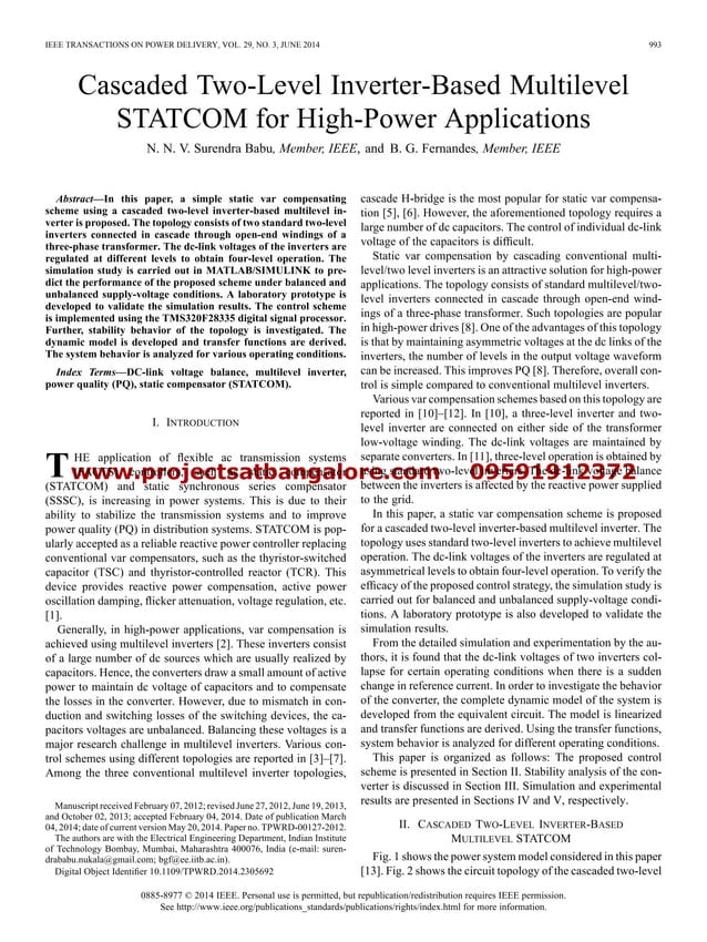 Cascaded Two-Level Inverter-Based Multilevel STATCOM for High-Power ...