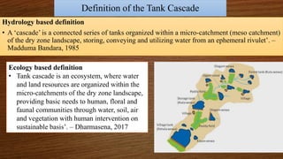 LESSONS LEARNT FROM DEVELOPMENT PROJECTS TO RESTORE TANK CASCADES | PPT