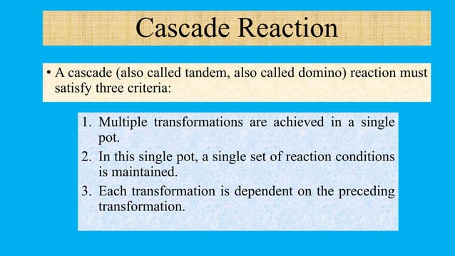 Cascade reactions | PPT