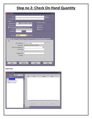 Cascade Receiving (Oracle- Purchasing) | DOCX