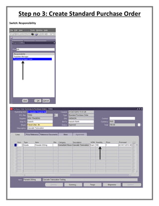 Cascade Receiving (Oracle- Purchasing) | DOCX