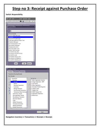 Cascade Receiving (Oracle- Purchasing) | DOCX