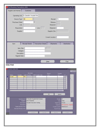 Cascade Receiving (Oracle- Purchasing) | DOCX