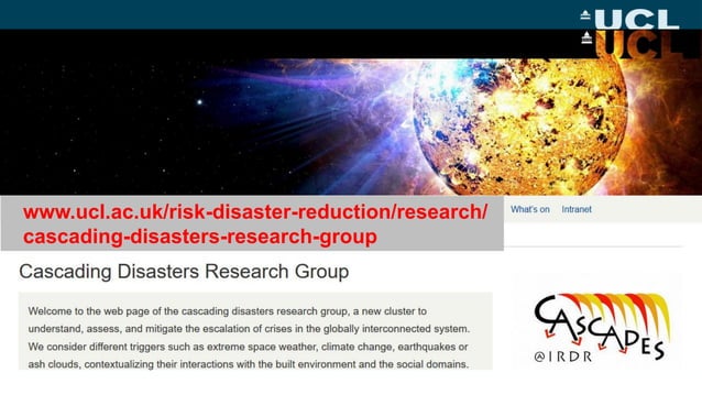 UCl-IRDR Cascading Disasters Research Group | PPT