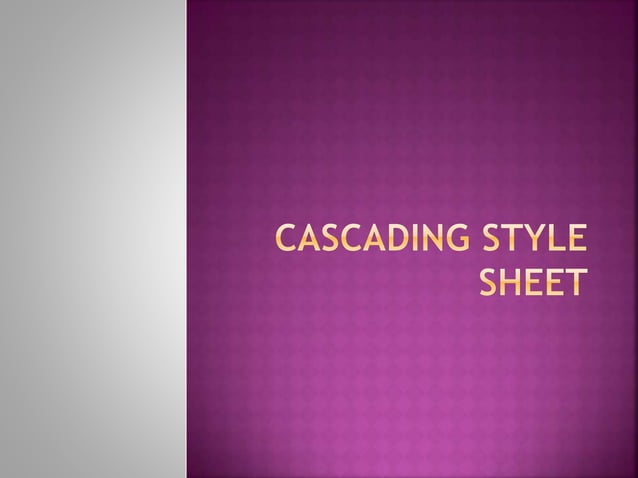 Cascading style sheet | PPTX