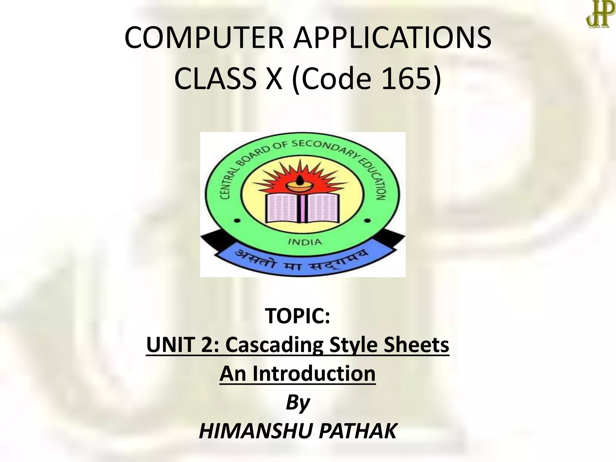 Cascading style sheet an introduction | PPT