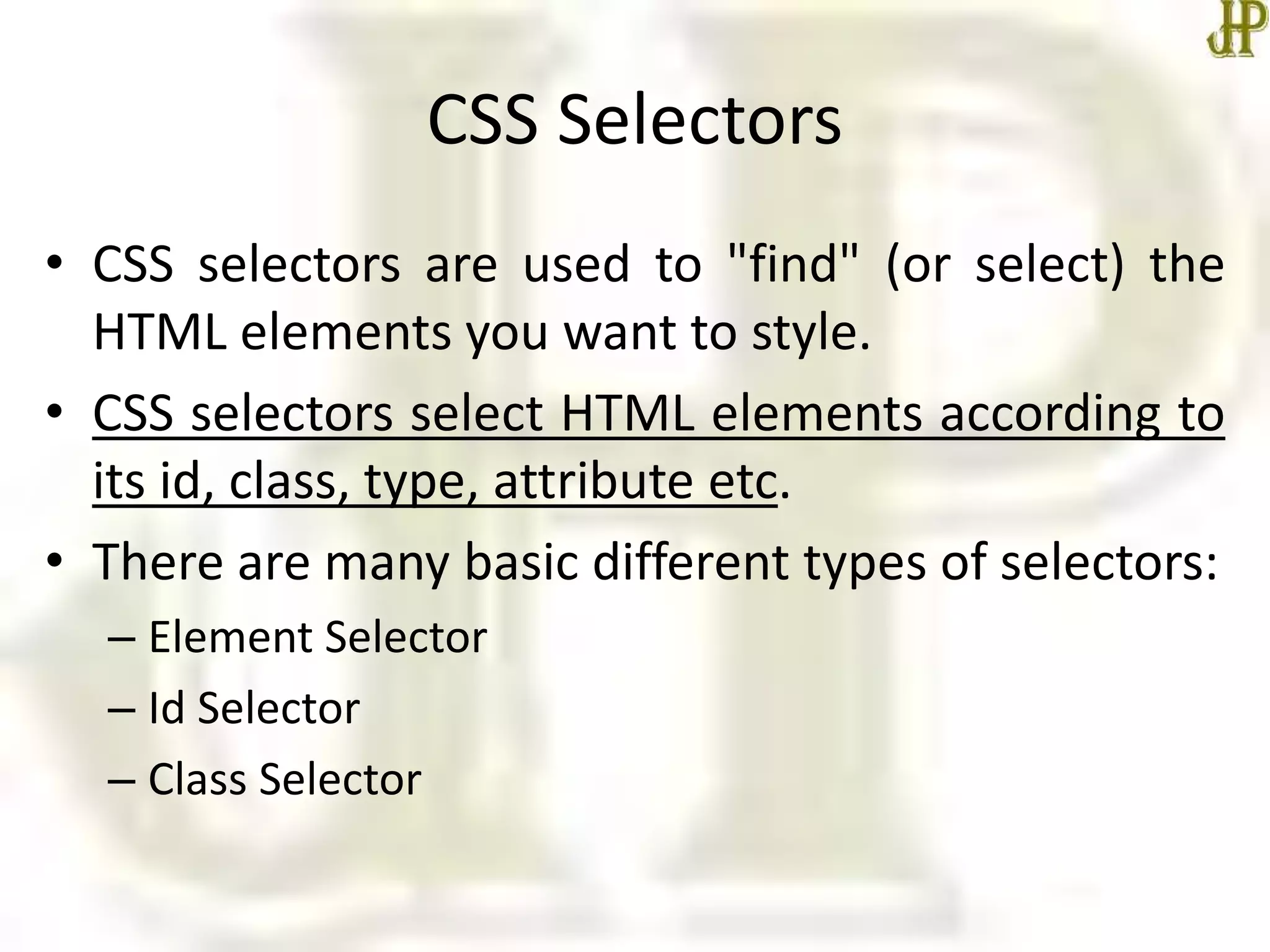 Cascading style sheet an introduction | PPTX | Web Design and HTML ...