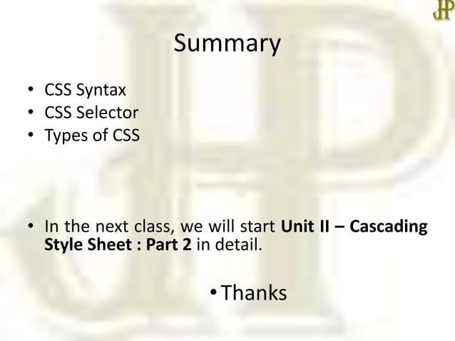 Cascading style sheet an introduction | PPTX | Web Design and HTML | Internet