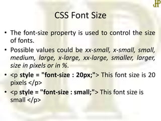 Cascading style sheet part 2 | PPTX