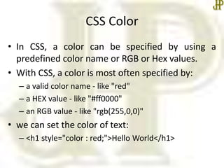 Cascading style sheet part 2 | PPT