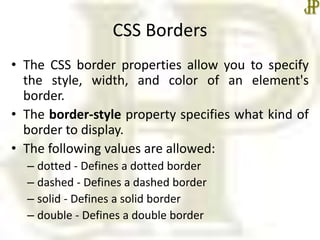Cascading style sheet part 2 | PPT