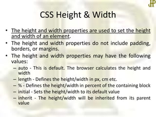 Cascading style sheet part 2 | PPT