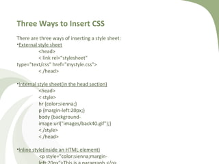 Cascading style sheet (css)] | PPT | Free Download