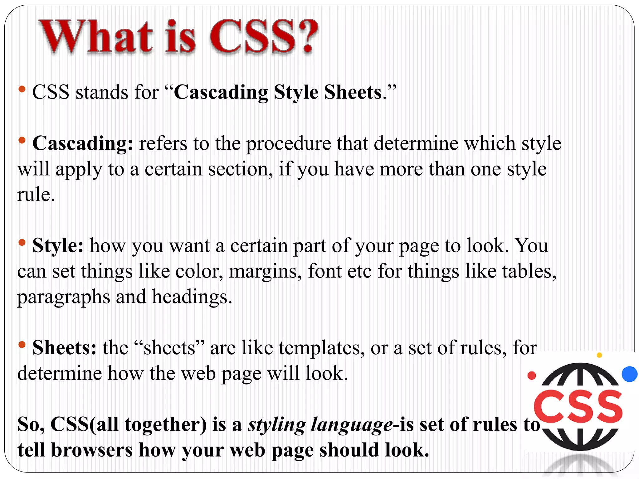 Cascading style sheets (CSS) | PPTX