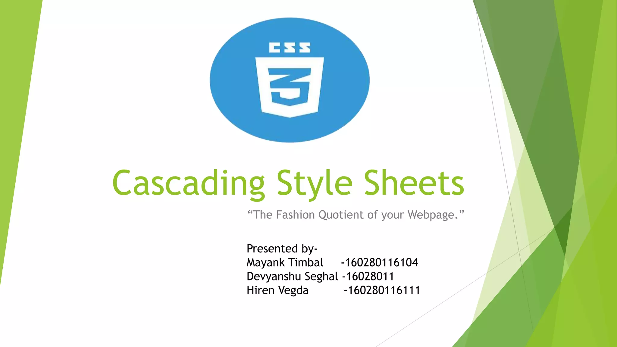 Cascading Style Sheets Css Web Technology Pptx Web Design And