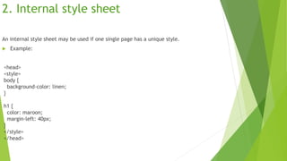 Cascading style sheets (CSS-Web Technology) | PPTX