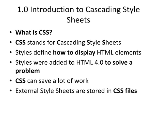 Cascading style sheets | PPTX