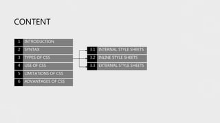 Cascading Style Sheets (CSS) | PPTX | Web Design and HTML | Internet