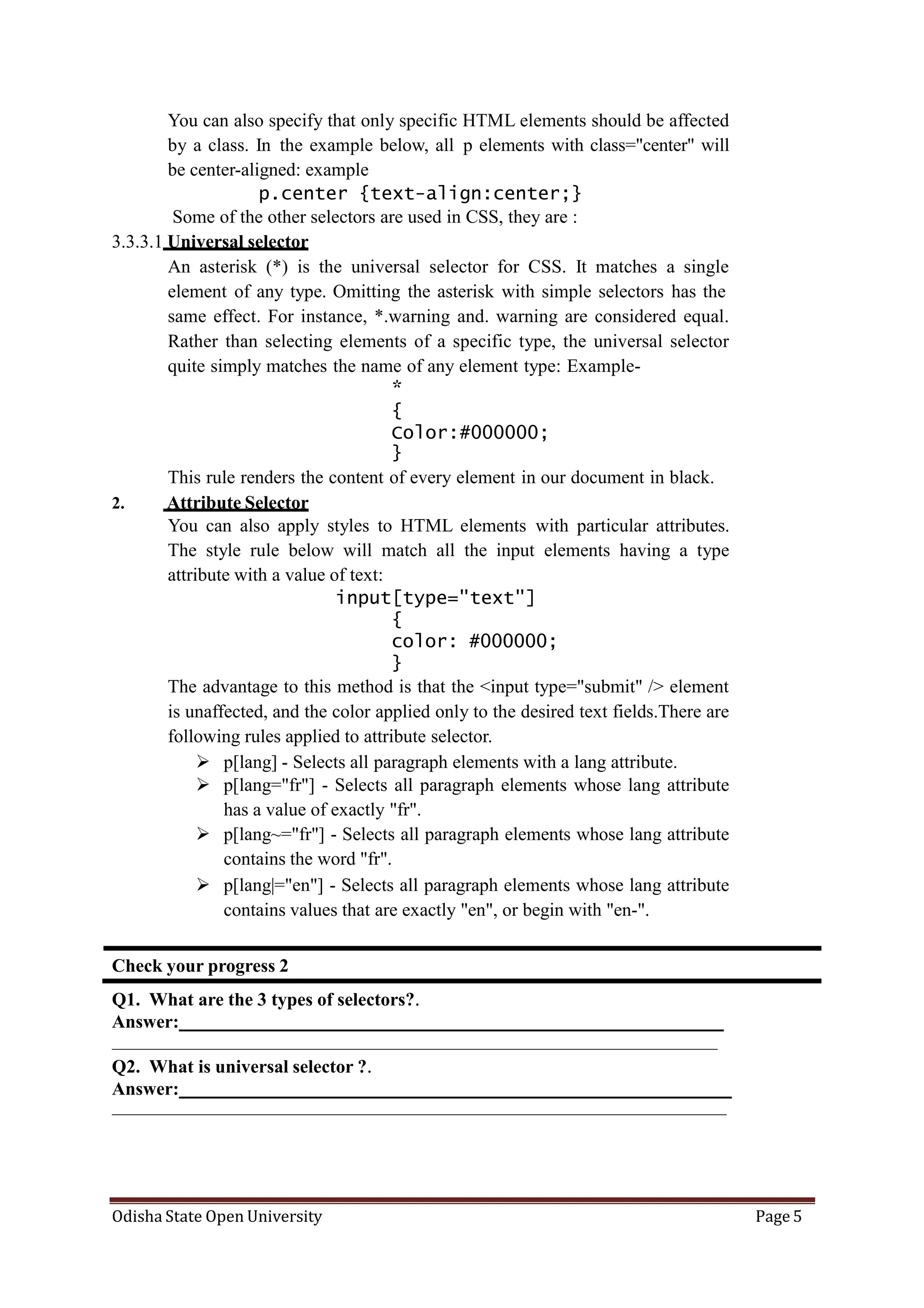 Cascading Style Sheets Csspptx