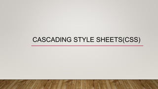 Cascading Style Sheets(CSS).pptx by kj frm changa | PPTX | Web Design and HTML | Internet