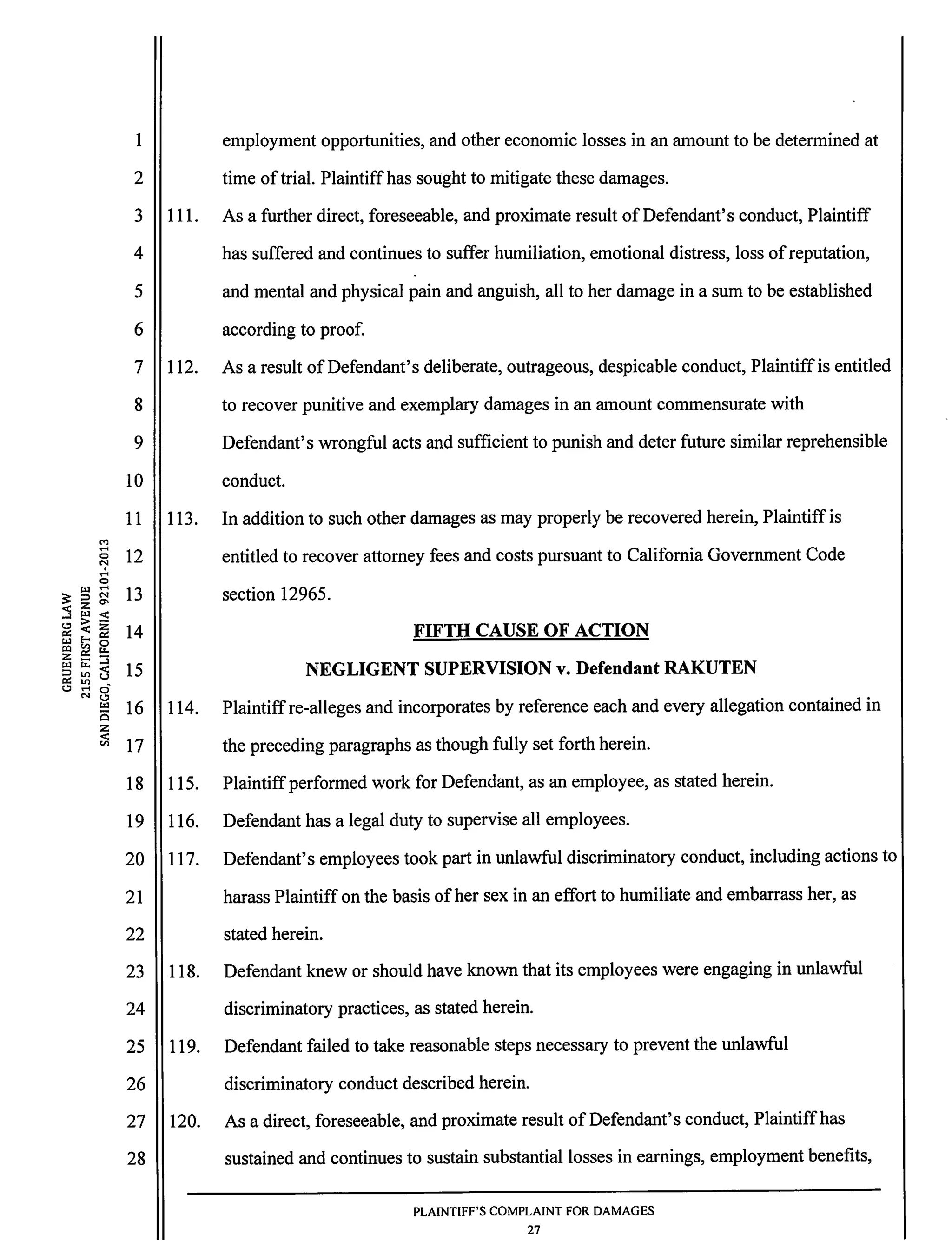 Jessica Wyman vs. Yasuhisa Yaz Iida of Rakuten USA - Sexual Harassment ...