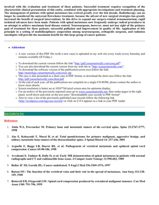 Case record...Spinal metastasis | PDF