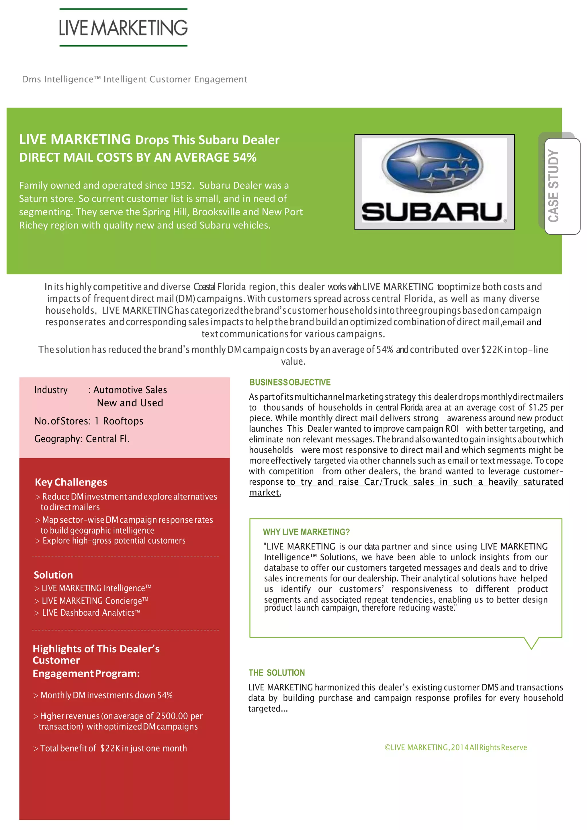 Subaru Case Study | PDF