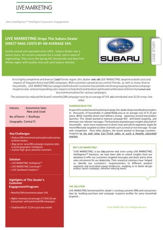 Subaru Case Study | PDF | Automotive Industry | Industries