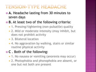 case discussion : headache | PPTX