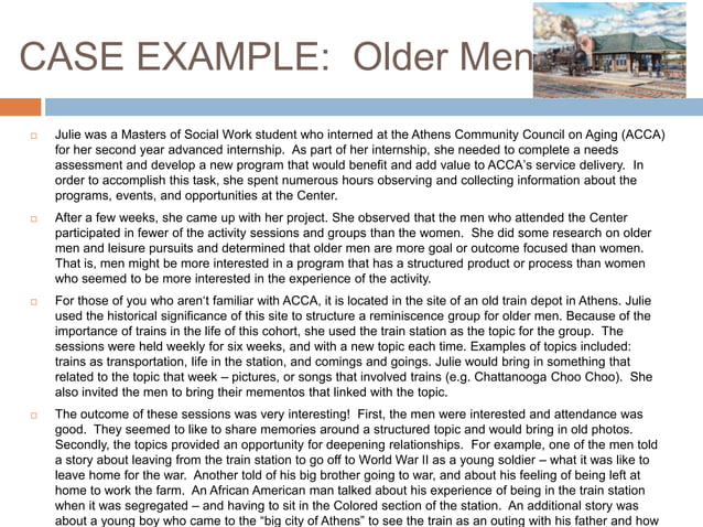 ARGEC Case studies reminiscence therapy for older adults | PDF | Family and Relationships
