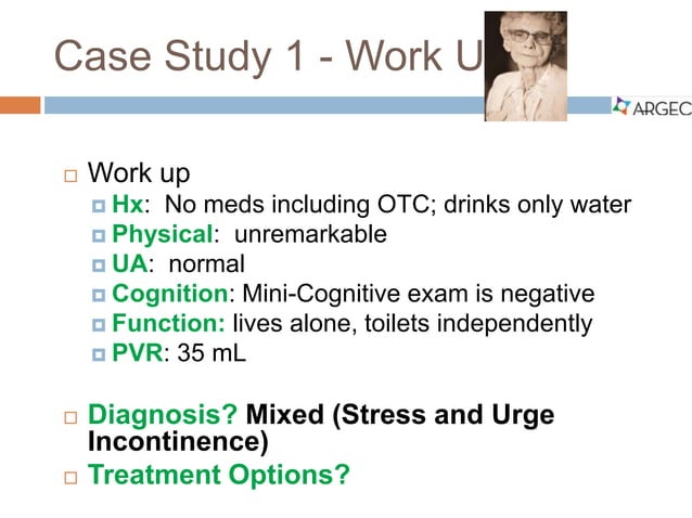 ARGEC: Case Studies Urinary Incontinence in Older Adults | PDF