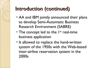 Case american airlines and the sabre system | PPT
