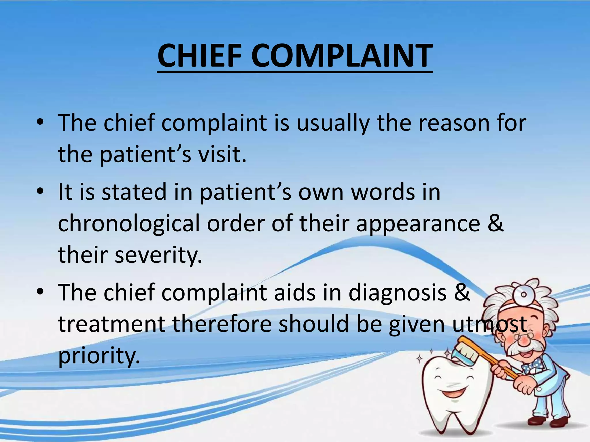 DENTAL CASE HISTORY (DEMOGRAPHIC DATA ,CHIEF COMPLAINT,HOPI) | PPTX