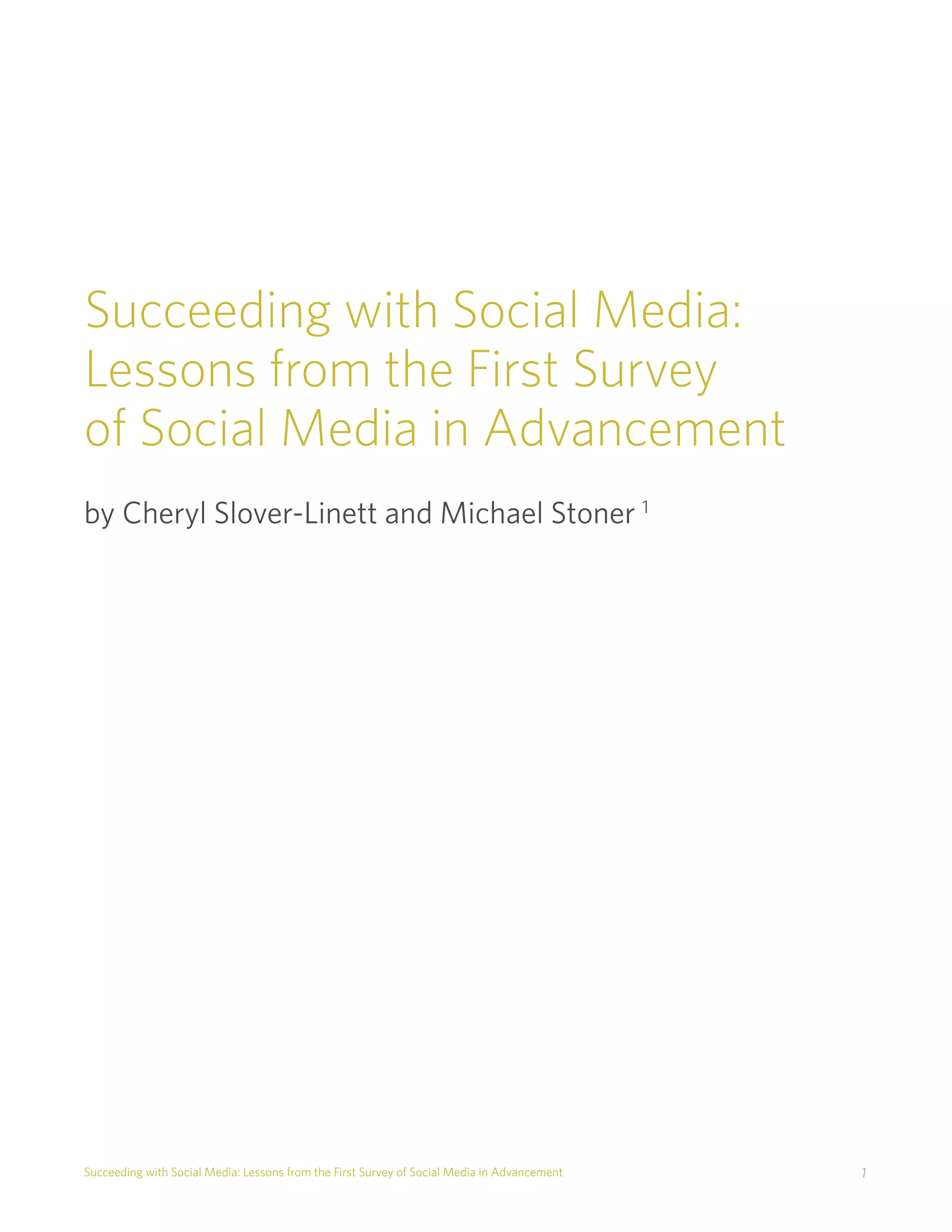 Succeeding with Social Media in Advancing Education | PDF