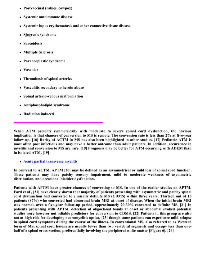 Case record...Acute postinfectious transverse myelitis (Transverse ...