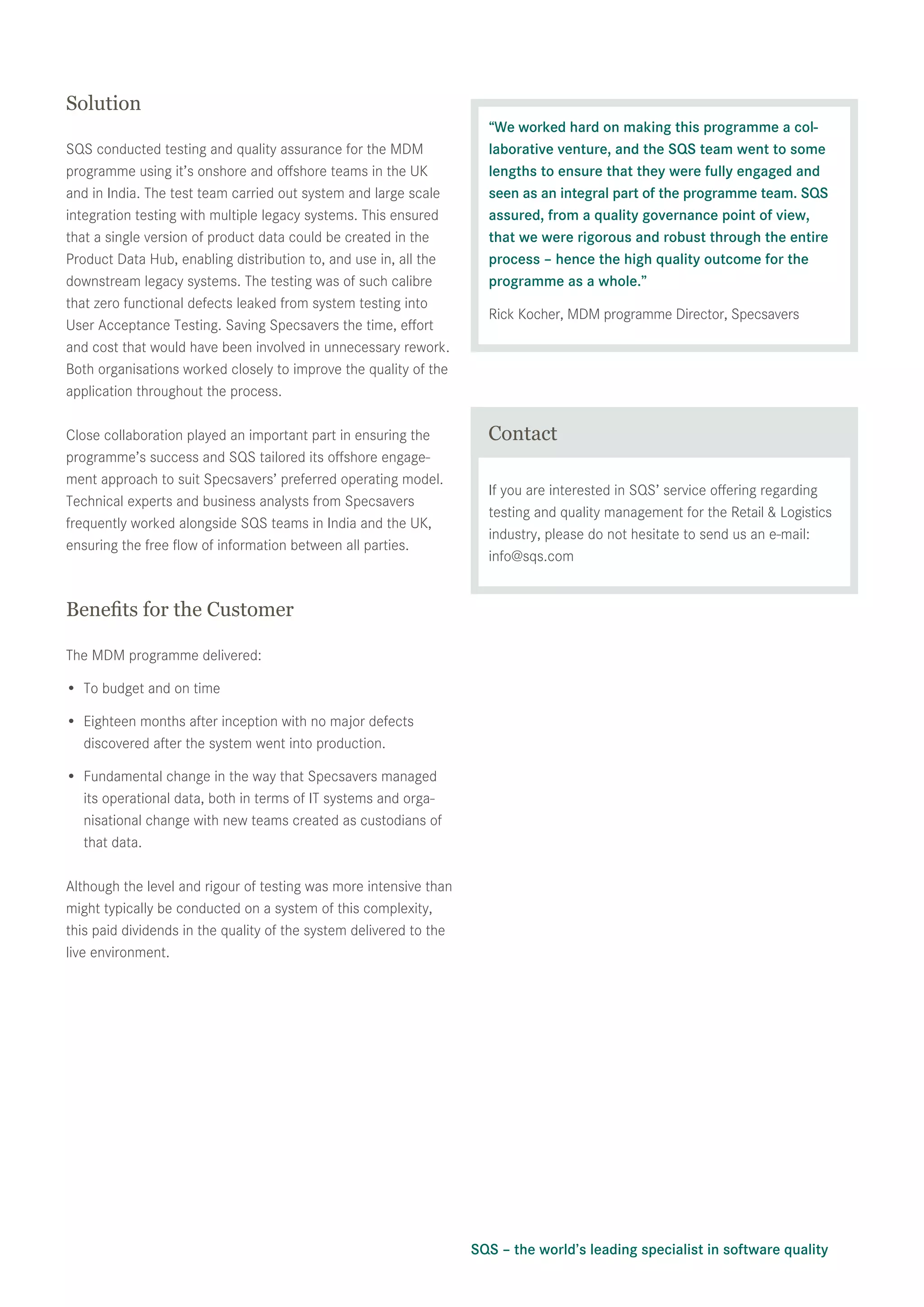 Case Study SpecsaversCase specsavers-en | PDF
