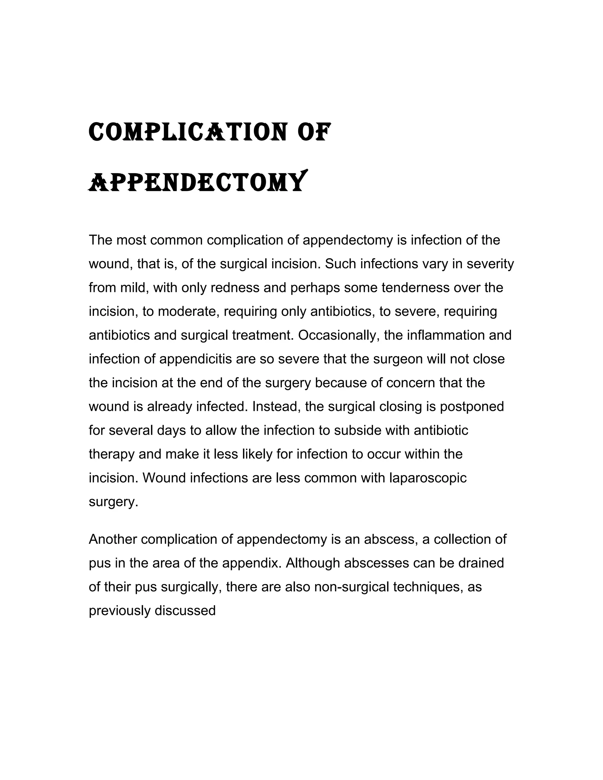 Nursing case study Appendectomy | DOC
