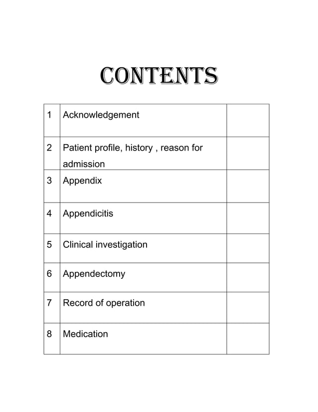 Nursing case study Appendectomy | DOC | Digestive Disorders | Diseases ...