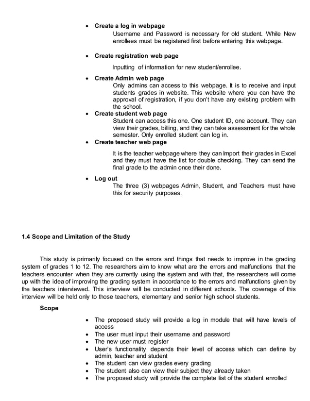 Case study online grading system | DOCX
