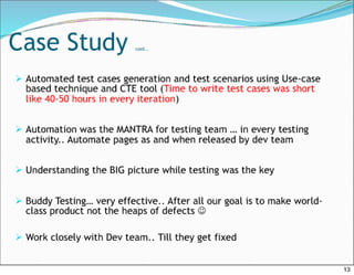 Case Study of Agile Testing | PDF