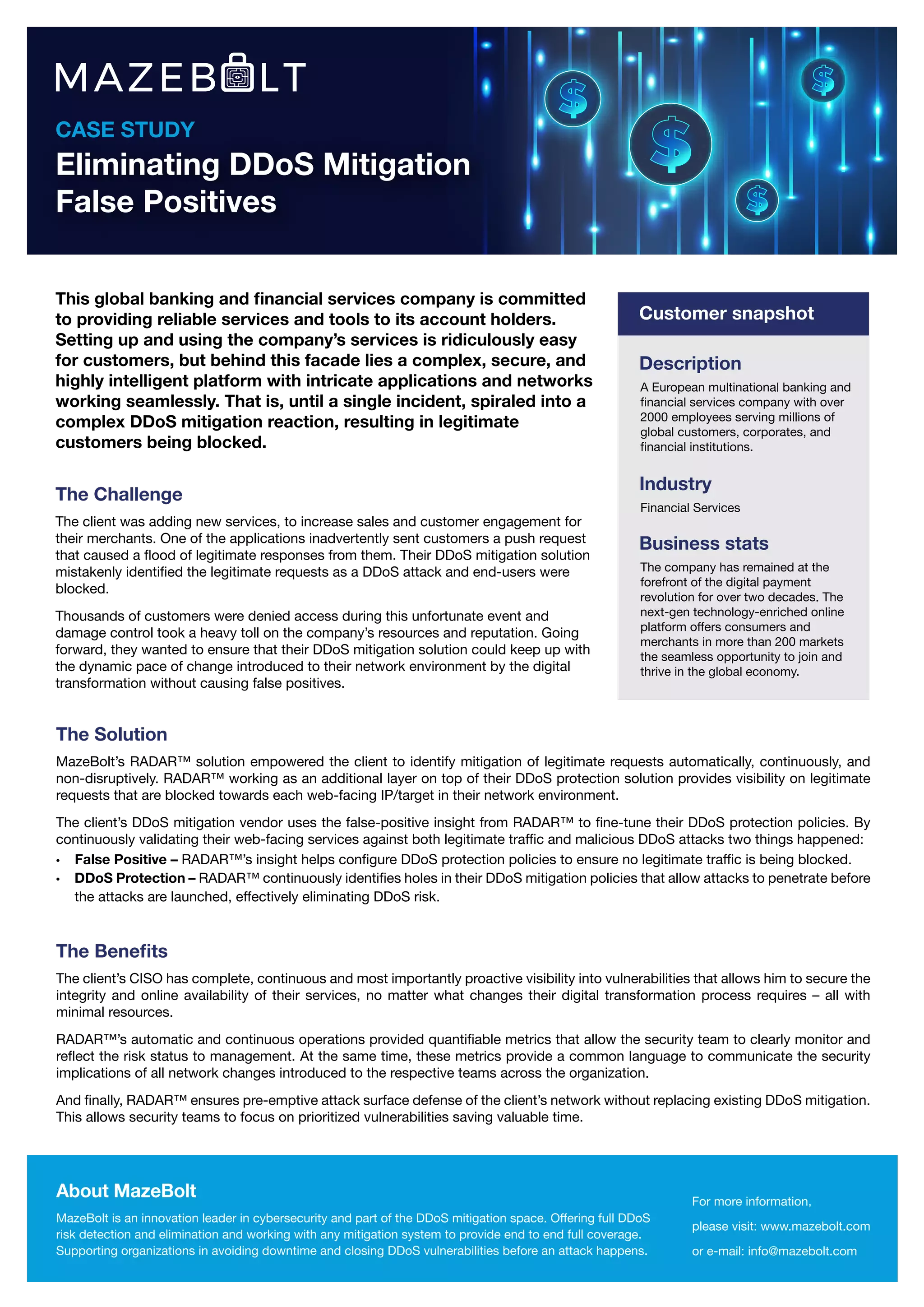 Eliminate DDoS Mitigation False Positive | DDoS Protection | Case Study ...