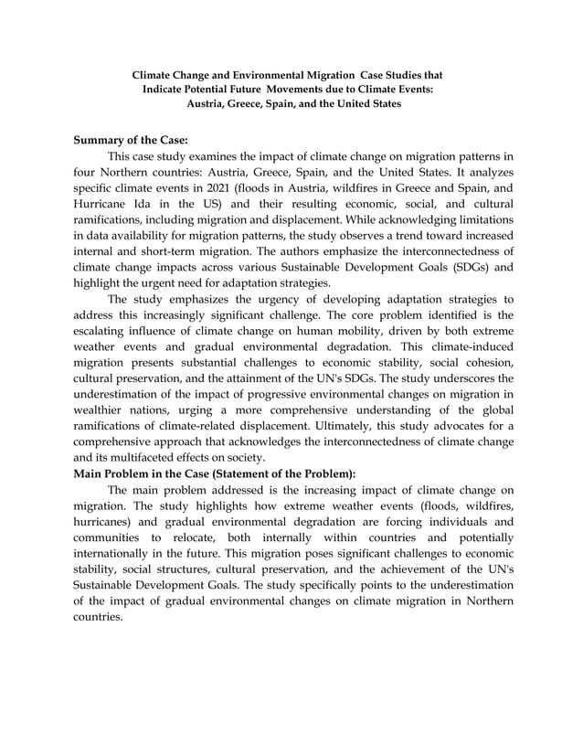 Climate change and environmental migration case study | DOCX