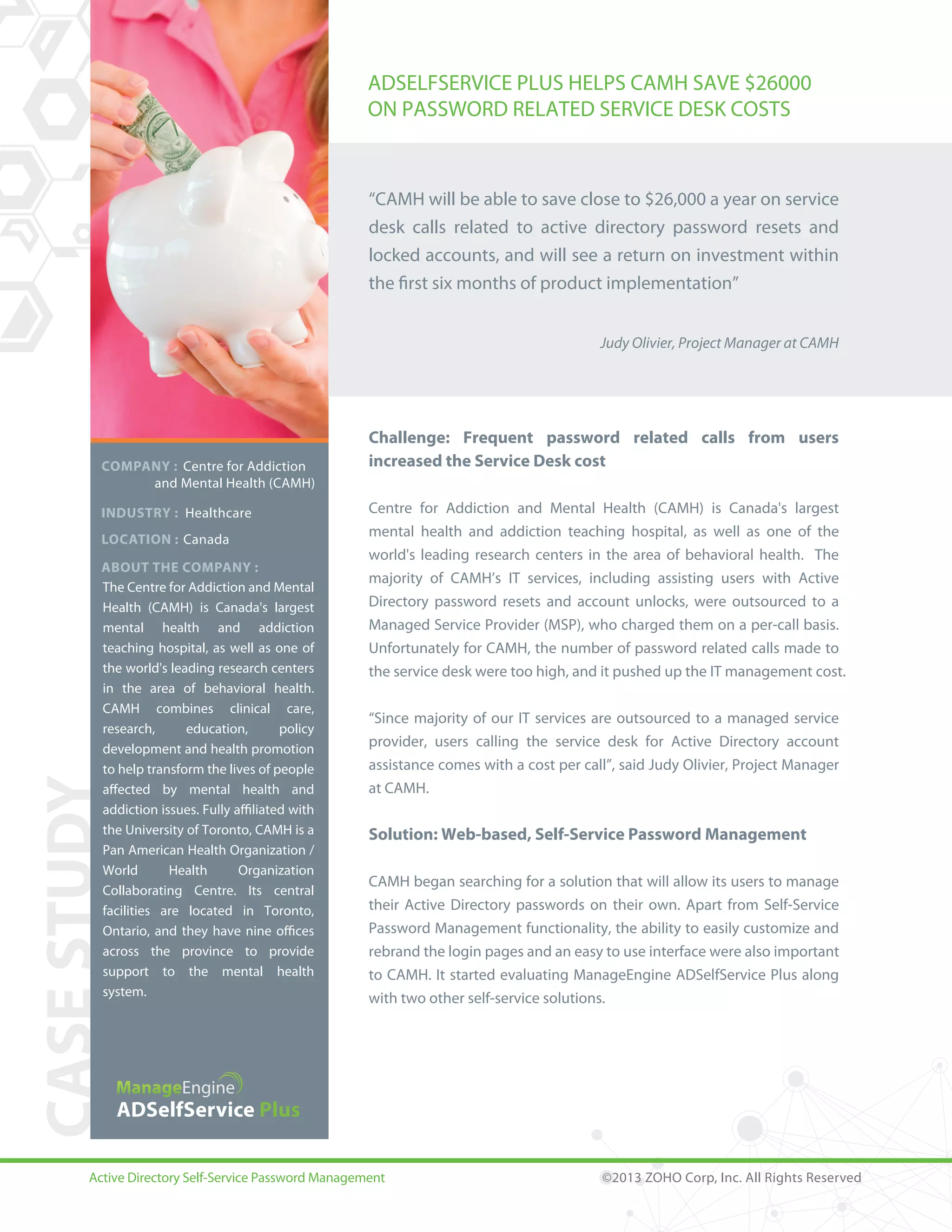 Case study-self-password-management-camh | PDF