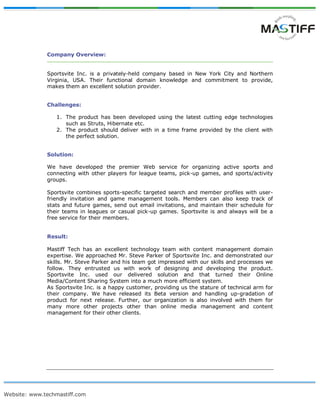 Case Study Sportsvite | PDF